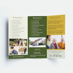 Editable Senior Residence Trifold Brochure Senior Shared Home Brochure ...
