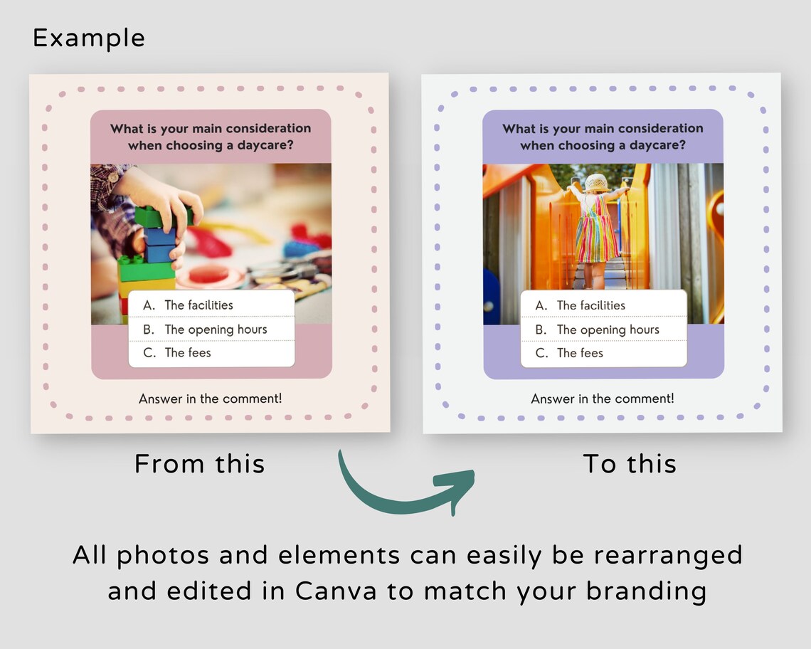 30 Preschool Daycare Facebook Engagement Post Canva Template - Etsy