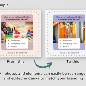 30 Preschool Daycare Facebook Engagement Post Canva Template Childcare ...