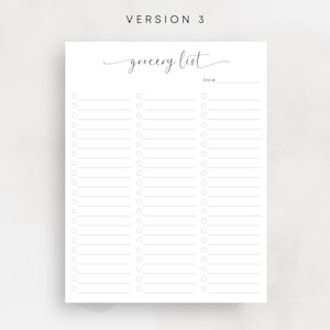 Printable Grocery List Supermarket Shopping List to Buy List Market ...