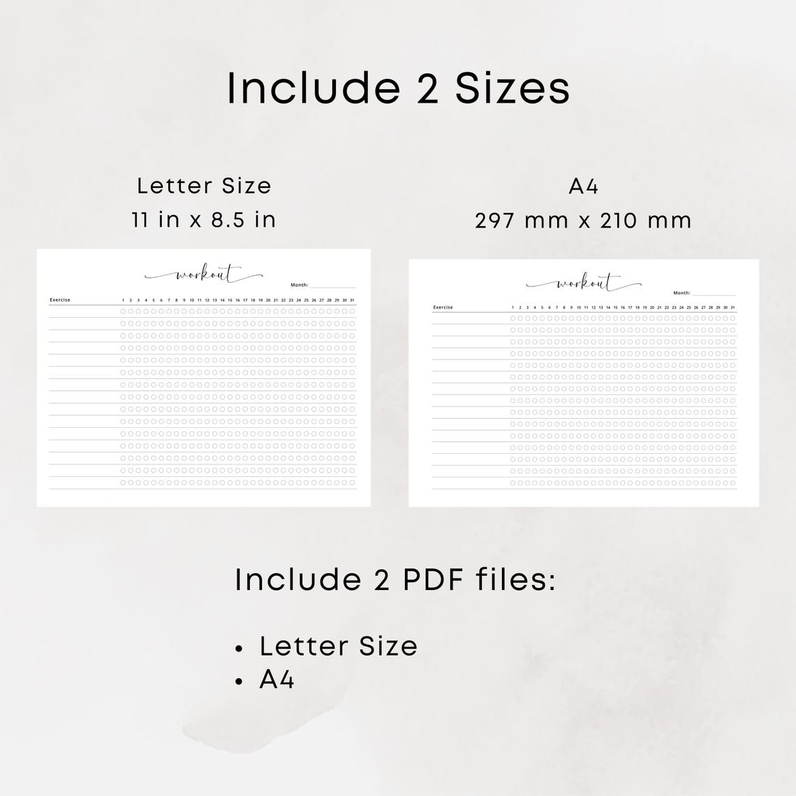 Workout Checklist Printable Daily Workout Routine Tracker Gym Log ...
