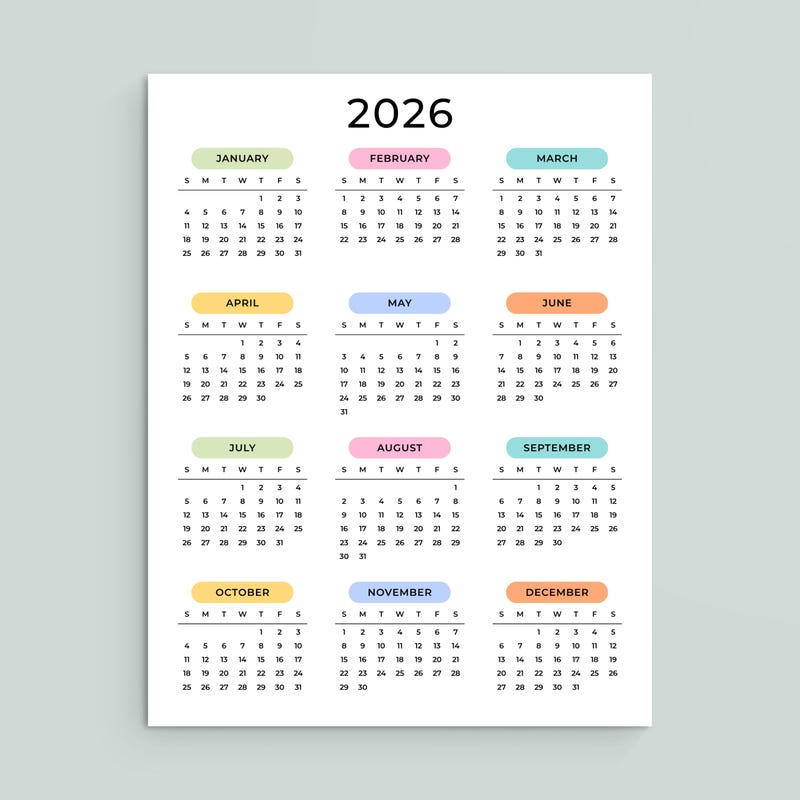 2026 Wall Calendar Tennis - Etsy