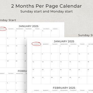 10 Year Calendar 2024 to 2033 Monthly Planner PDF 2 Months per Page ...