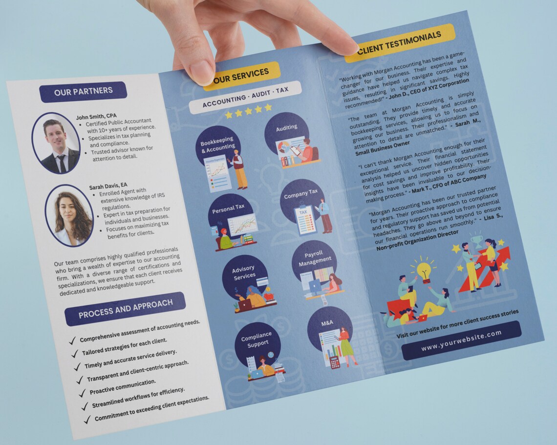 Editable Trifold Brochure for Accountant Brochure Tax - Etsy