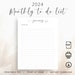 2024 Monthly to Do List 2024 Printable Todo List 2024 Monthly Planner ...