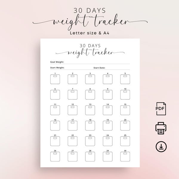 30 Day Weight Loss Challenge - Etsy