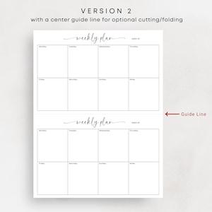 Biweekly Planner Printable Minimalist Weekly Planner Portrait Elegant ...