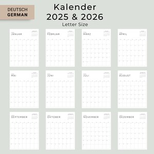 Kalender 2025-2026 Kalender Deutsch 2025 2026 PRINTABLE Planner ...