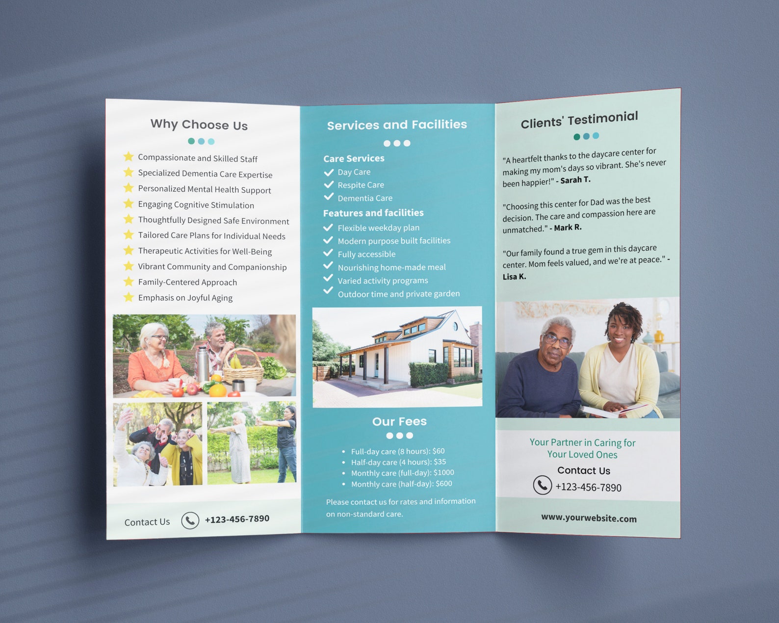 Adult Daycare Center Trifold Brochure Adult Day Center Leaflet Canva ...