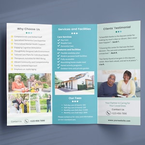 Adult Daycare Center Trifold Brochure Adult Day Center Leaflet Canva ...