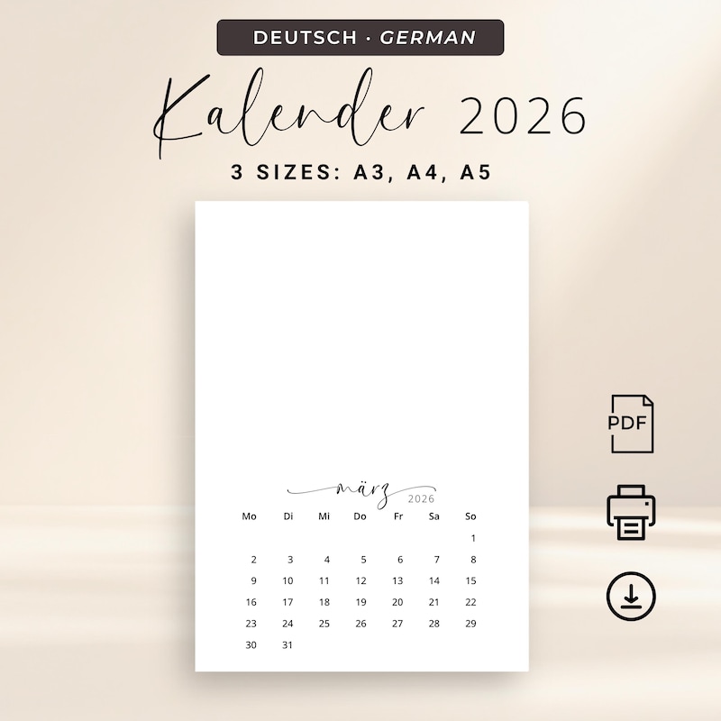 2026 indesign calendar template - Etsy.de