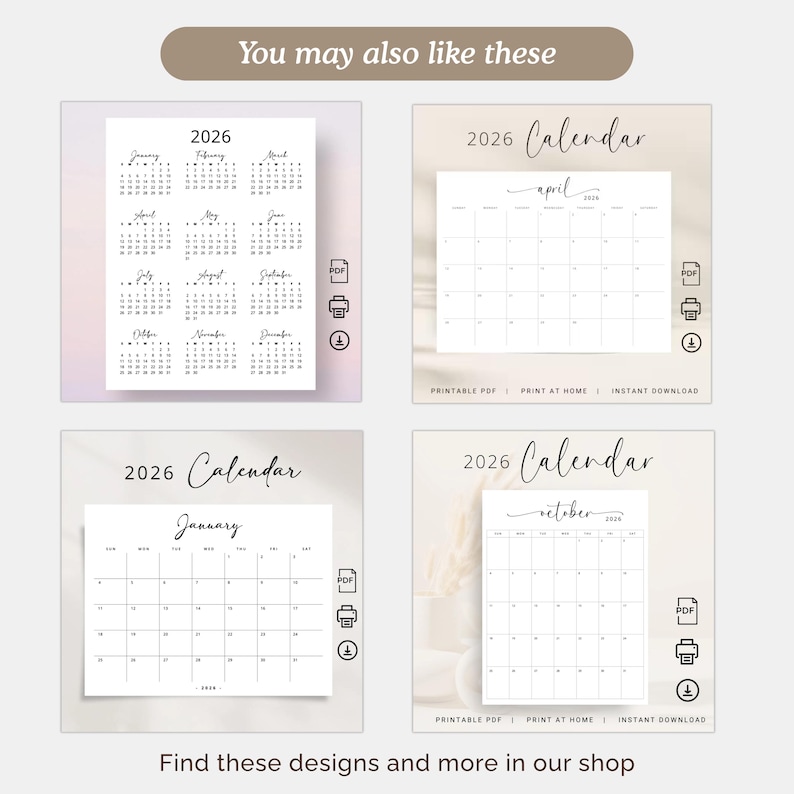 Jaarplanner 2026 Jaar 2026 in één oogopslag afdrukbare pdf-muurplanner ...