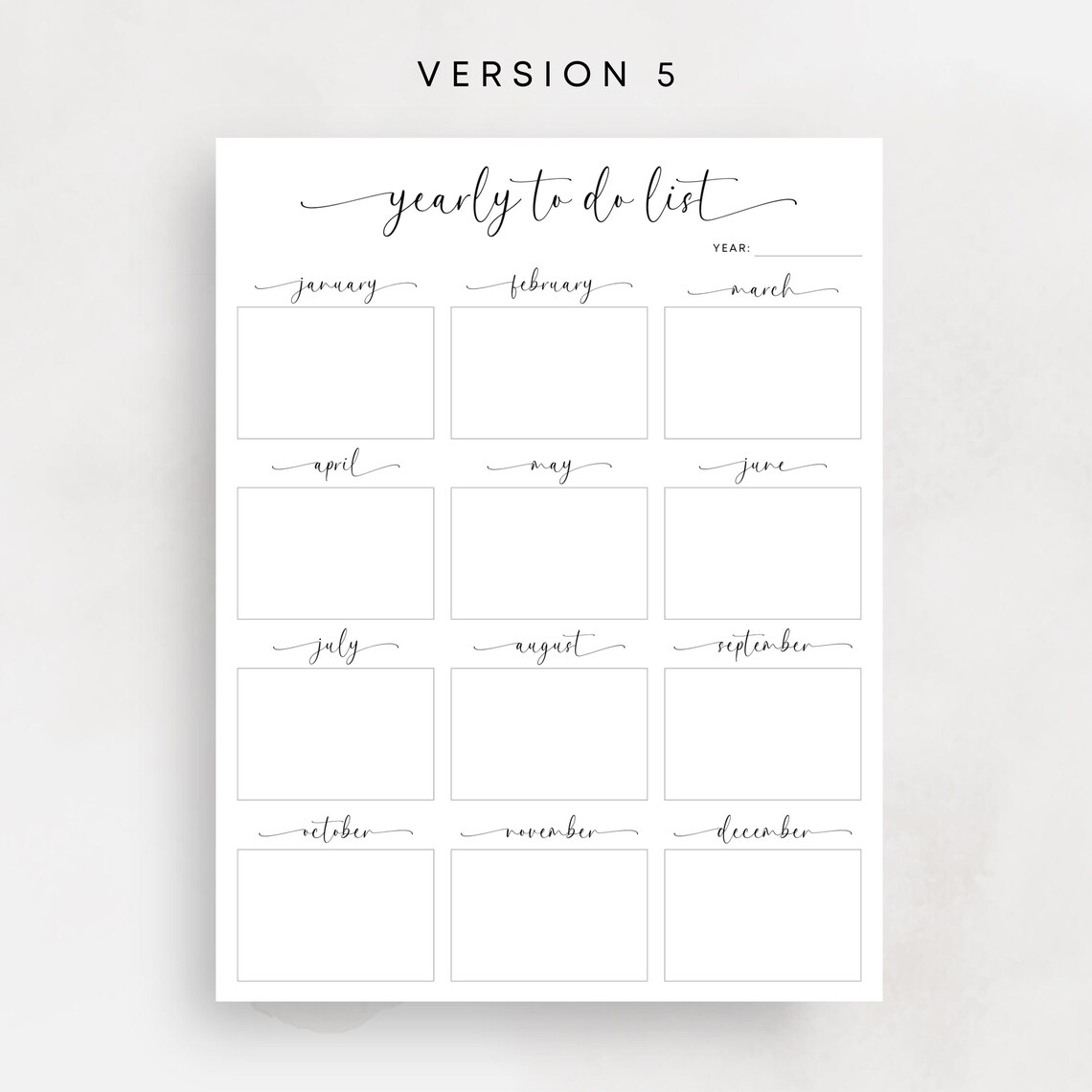 Yearly to Do List Printable to Do Yearly Planner PDF Accountability ...