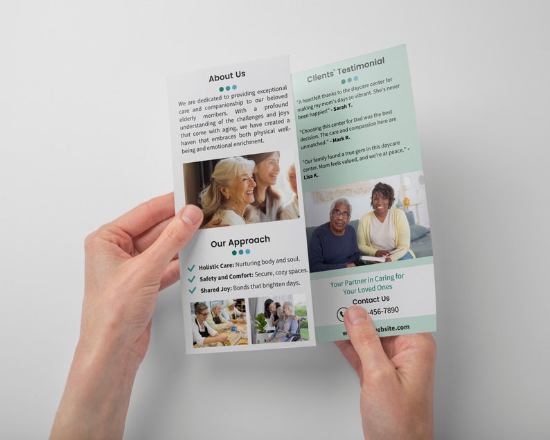 Adult Daycare Center Trifold Brochure Adult Day Center Leaflet Canva ...