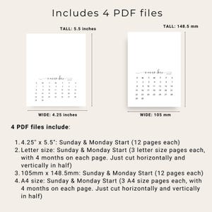 2025 Mini Calendar 2025 Small Calendar Monthly Vertical 2025 DIY ...