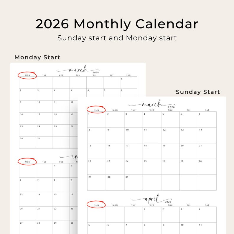 2026 Calendar 2 Months per Page Calendar 2026 Planner Wall Calendar Two ...