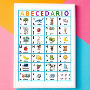 Spanish ABC Alphabet Poster Printable Spanish Alphabet Flashcards ...