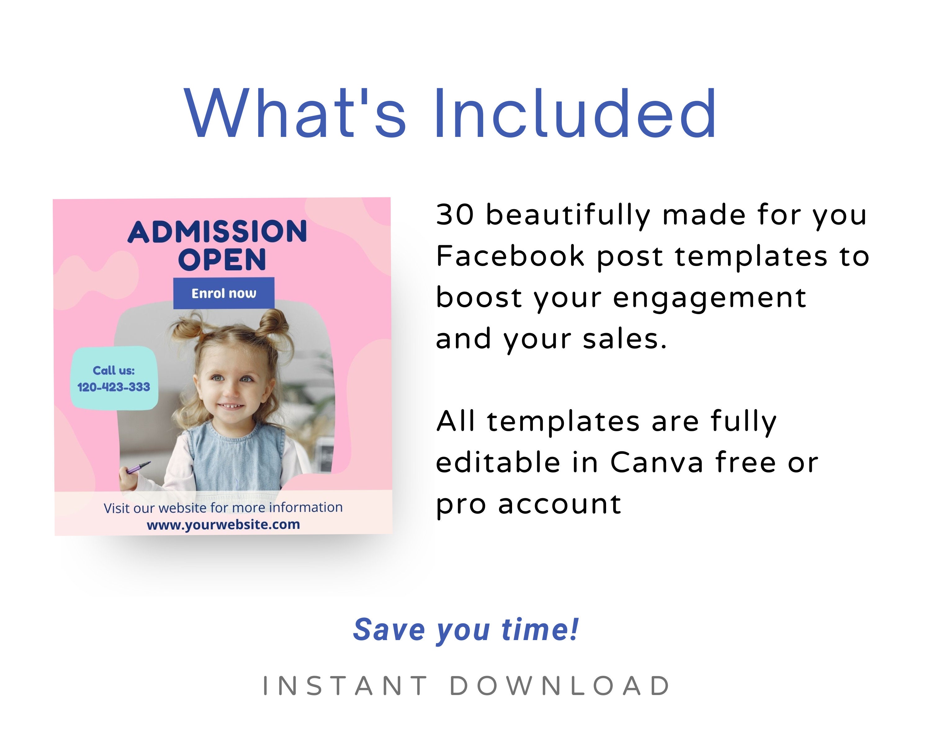 30 Children Education Facebook Post Canva Template Kindergarten ...