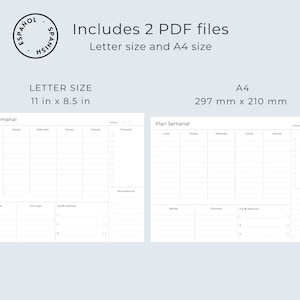 Spanish Planner Planificador Semanal Organizador Semanal Mi Semana ...