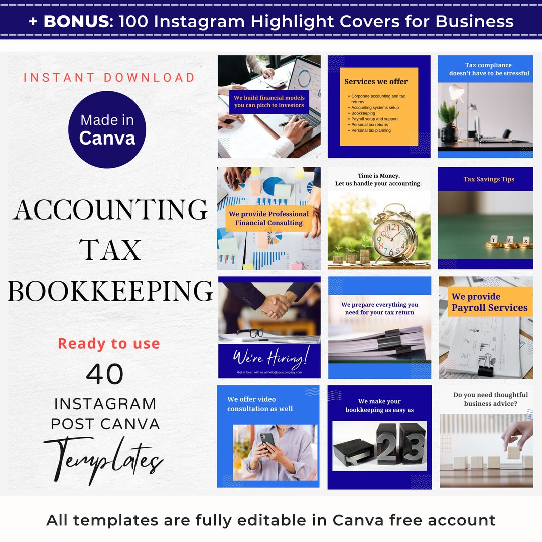 40 Accounting Instagram Post Template Accountant Canva Template ...