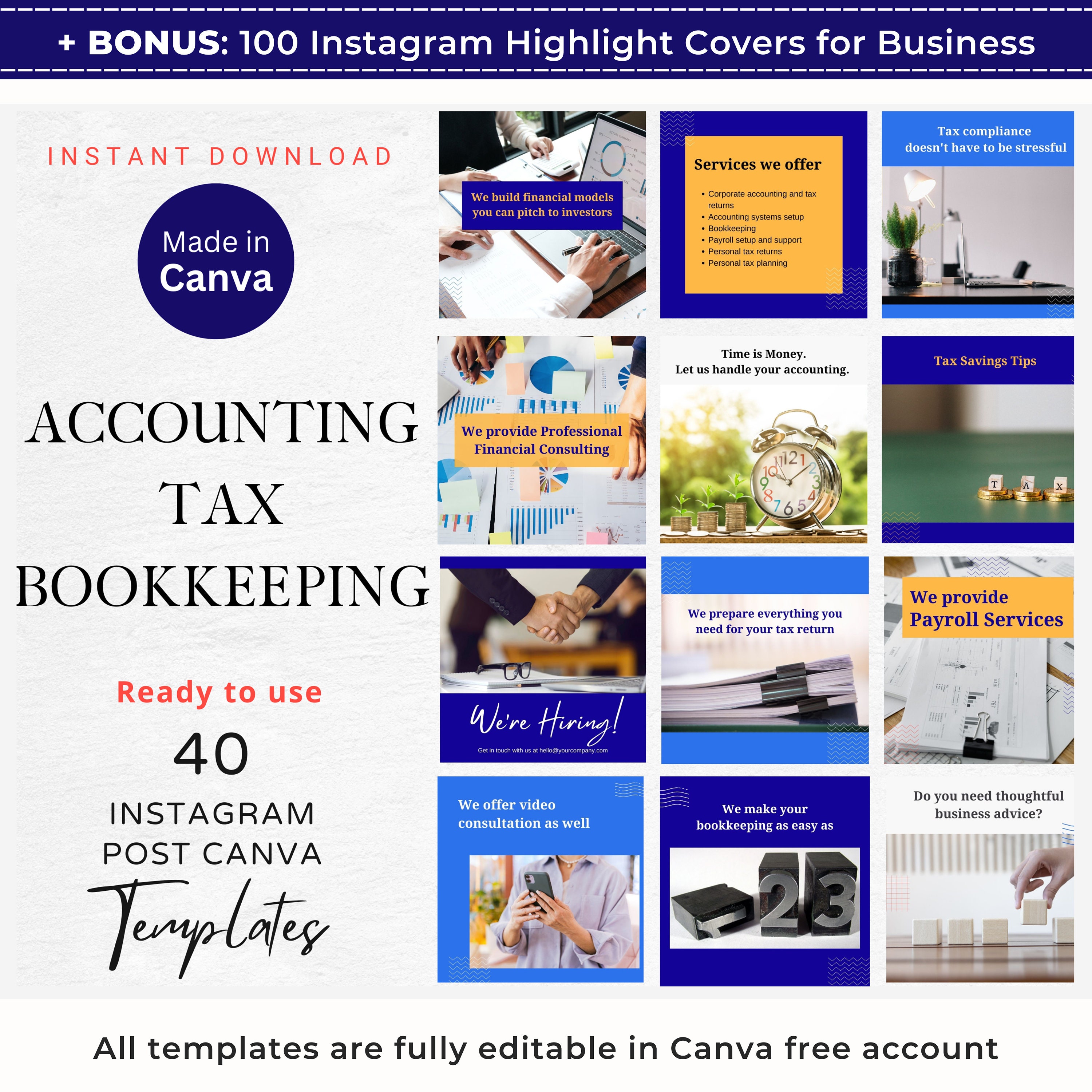 40 Accounting Instagram Post Template Accountant Canva Template ...