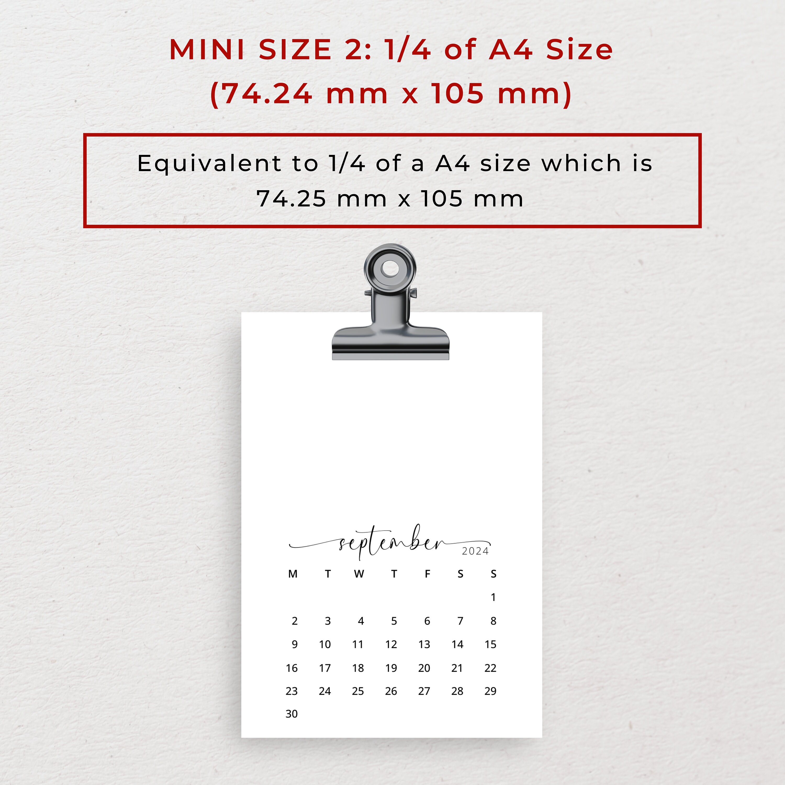 2024 Mini Calendar 2024 Small Monthly Calendar Vertical 2024 DIY ...