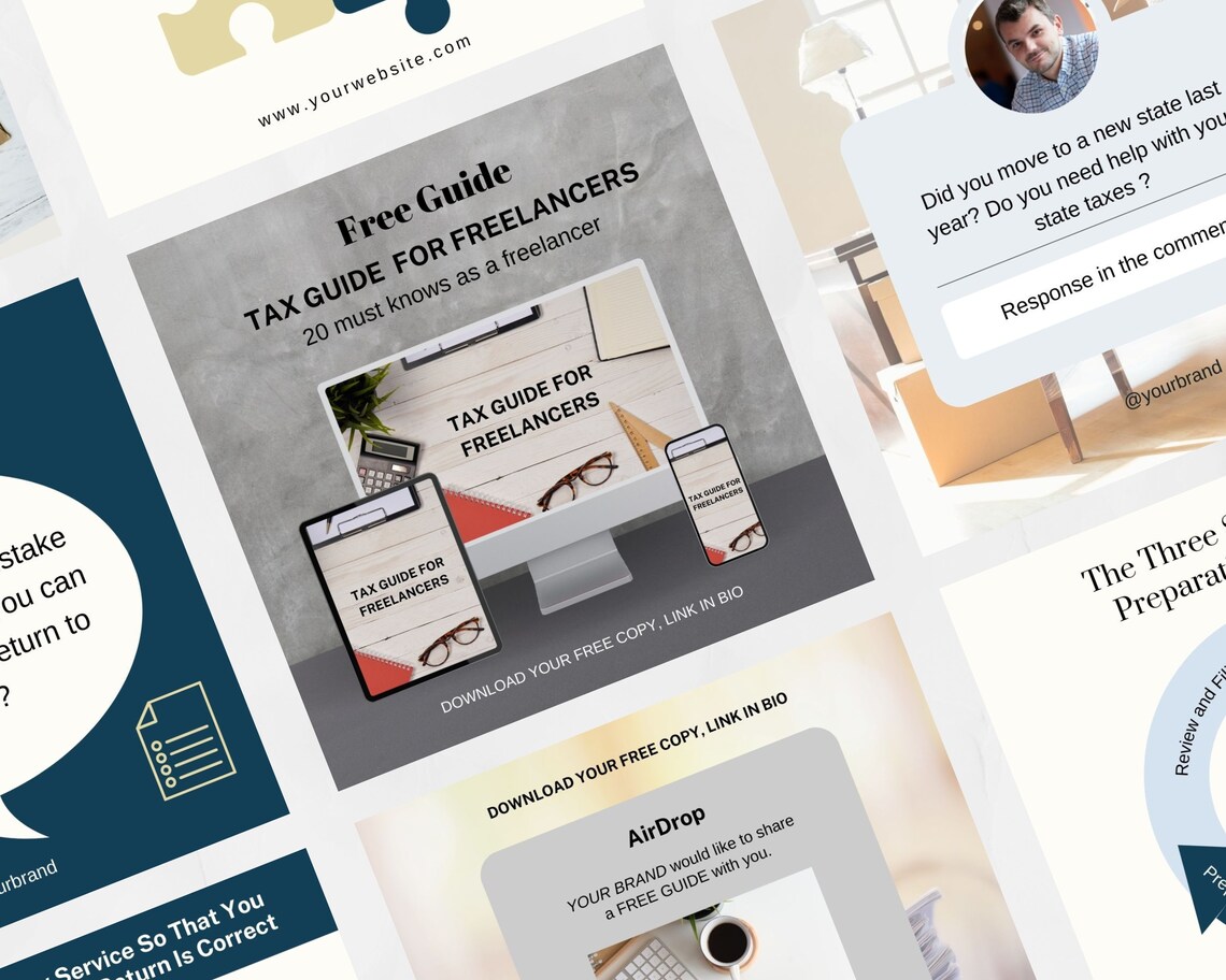 30 Tax Preparer Engagement Post Instagram Canva Templates - Etsy