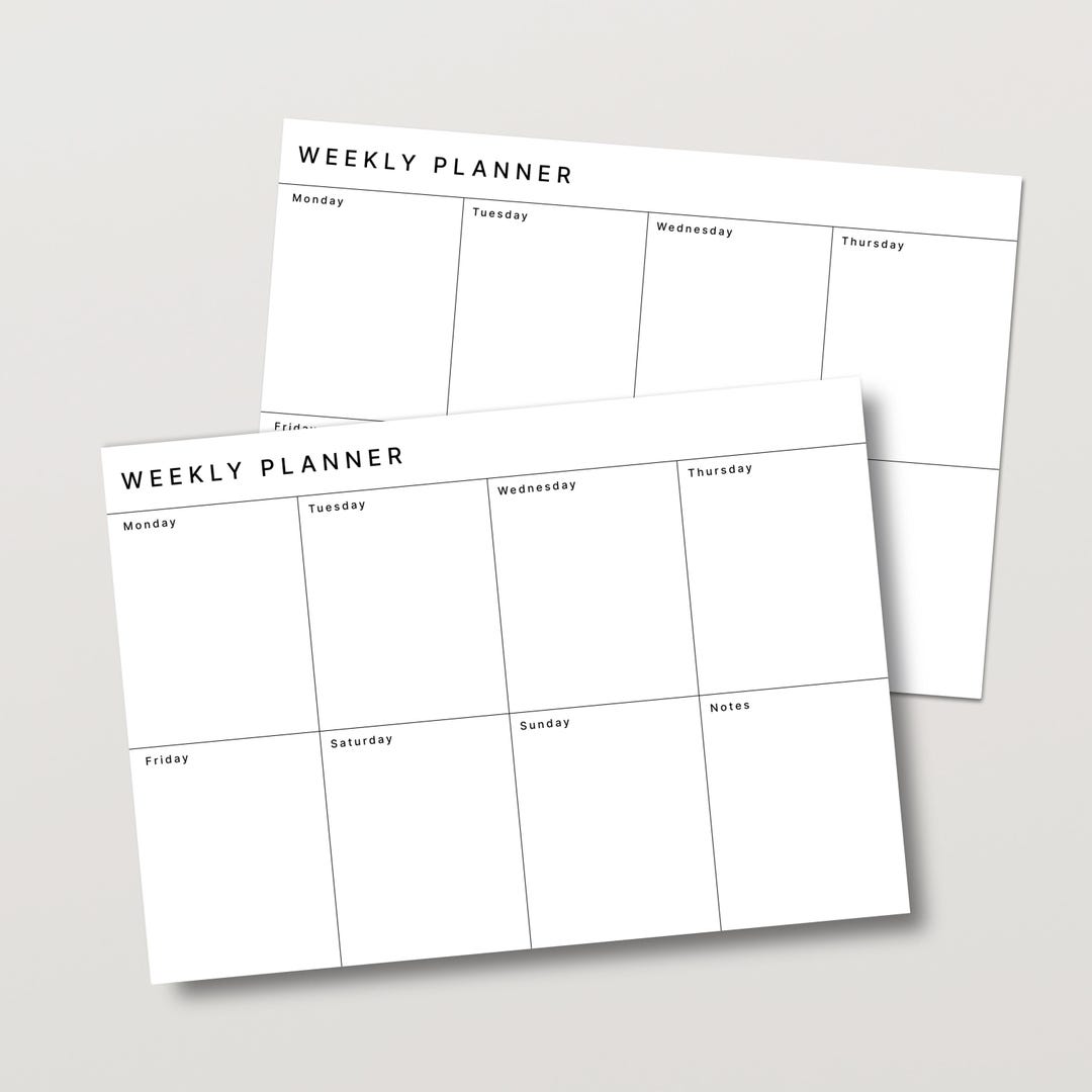 Undated Weekly Planner Minimalist Simple Planner Printable PDF ...
