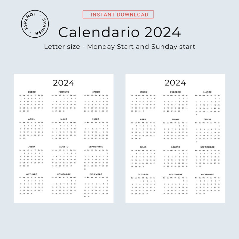 Calendario 2024 2025 Calendario En Español 2024 2025 Calendarios ...