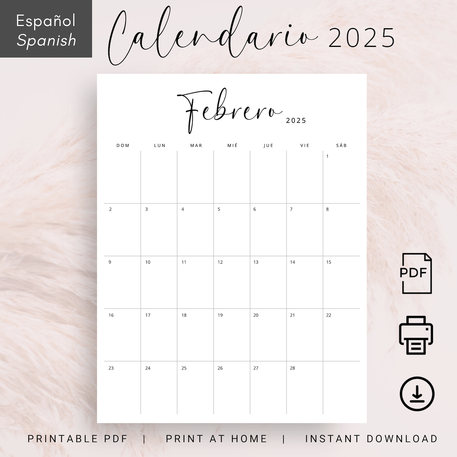 2025 Calendario En Español 2025 Calendario 2025 Planificador Spanish ...