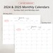 2024 & 2025 Monthly Planner 2024 2025 Calendar Landscape Sunday Start ...
