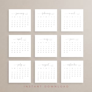 2025 3x3 Mini Calendar 2025 Calendar Card 2025 Pocket Calendar Elegant ...