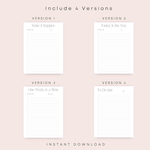 To Do List PRINTABLE PDF Inspirational Daily to Do List Weekly to Do ...
