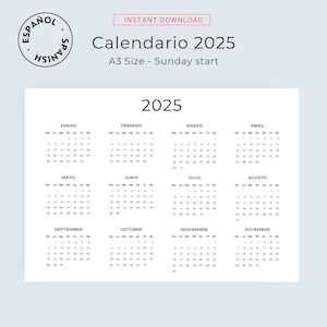 Calendario 2025 Español Calendario 2025 Para Imprimir Calendario ...