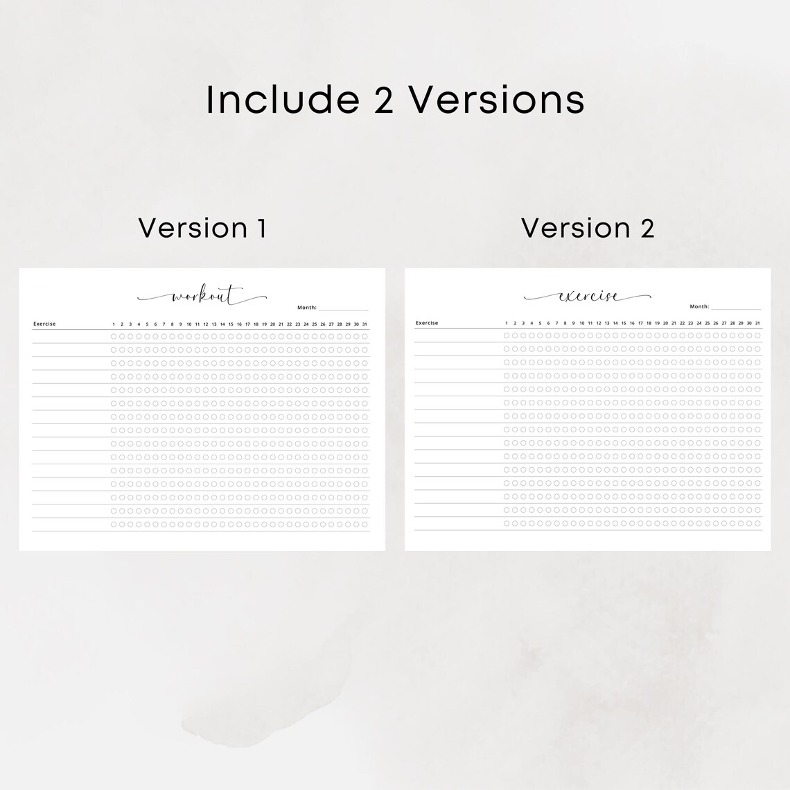 Workout Checklist Printable Daily Workout Routine Tracker Gym Log ...