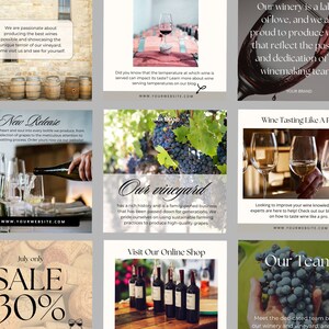 30 Wine & Winery Instagram Post Canva Template Winery Social Media ...