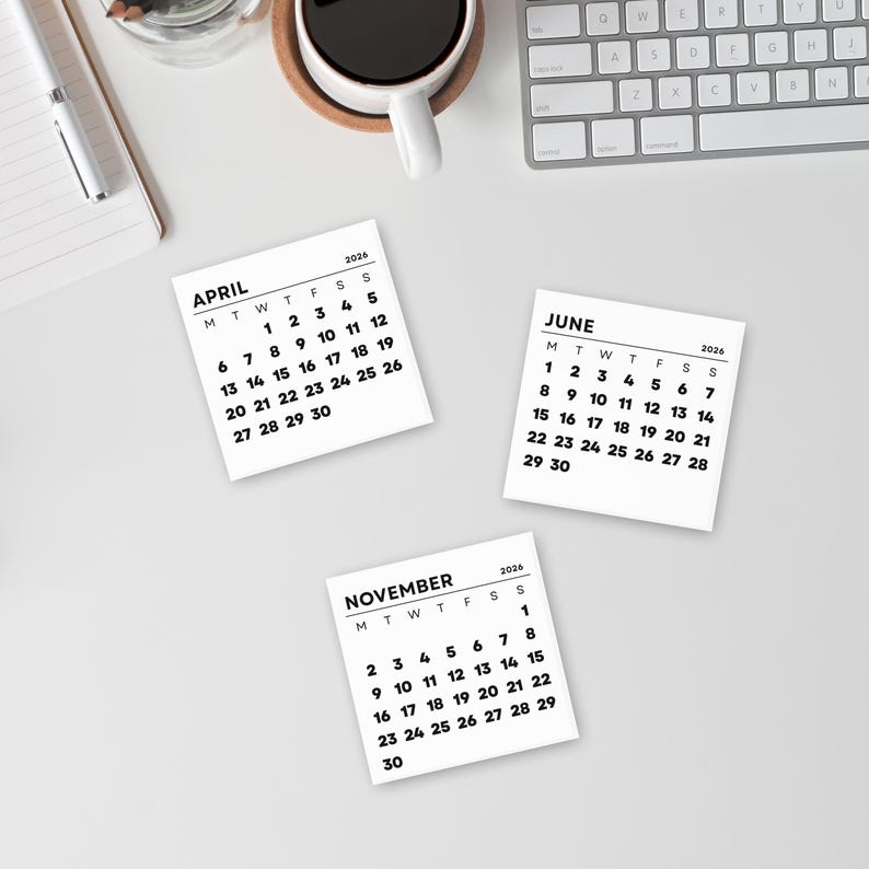 2026 Mini Calendar Easy to Read 2026 Small Calendar Printable 2026 ...