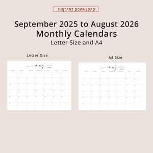 Academic Planner 2025 2026 Monthly Calendar September 2025 to August ...