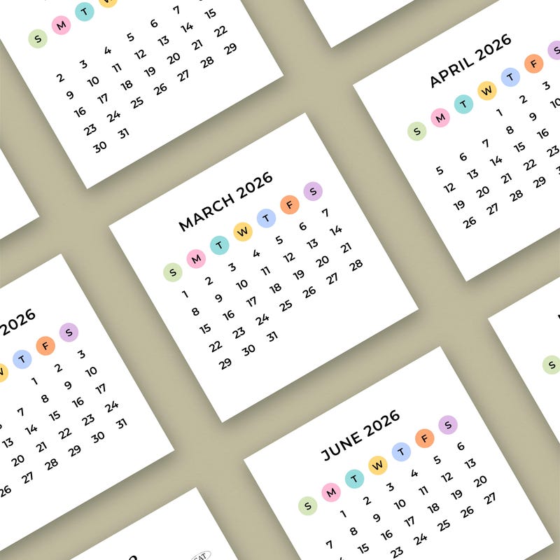 Mini Calendars Color - Etsy UK