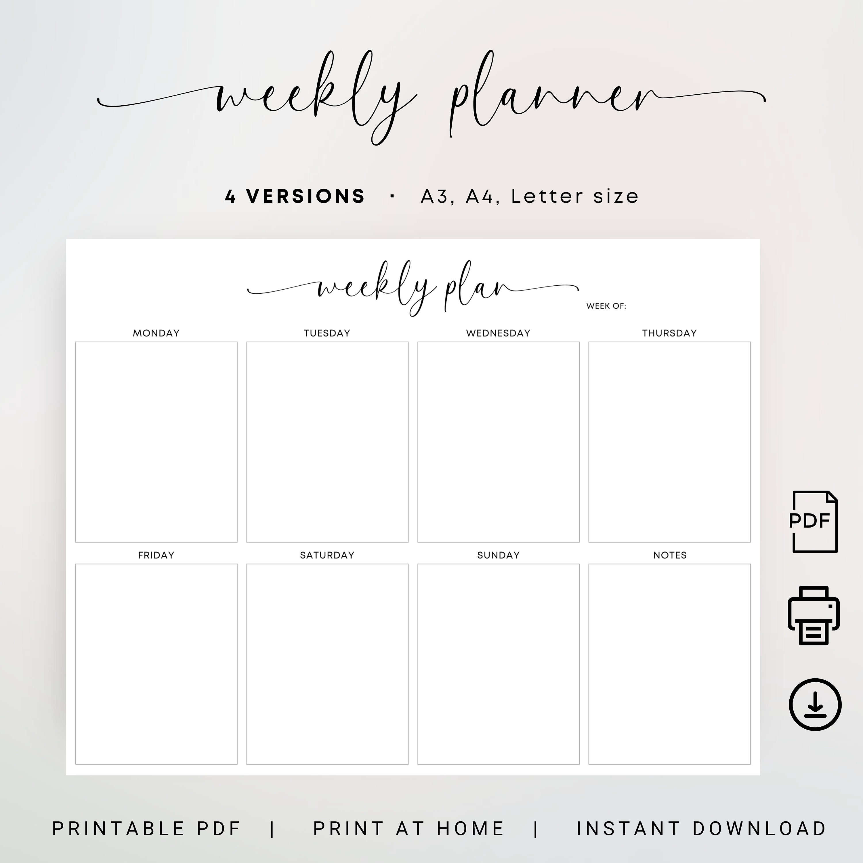 Printable Weekly Planner Elegant Weekly Schedule Landscape Planner ...