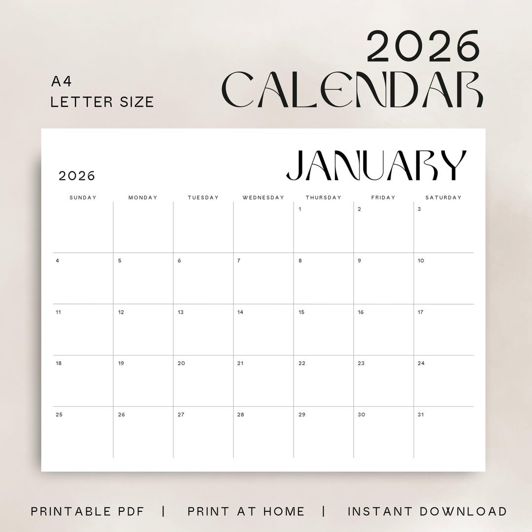 2026 Monthly Calendar 2026 Planner Landscape Groovy Wall Calendar ...