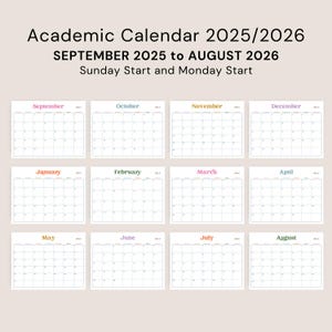 2025-2026 Academic Year Planner 2025 2026 Student Calendar September ...