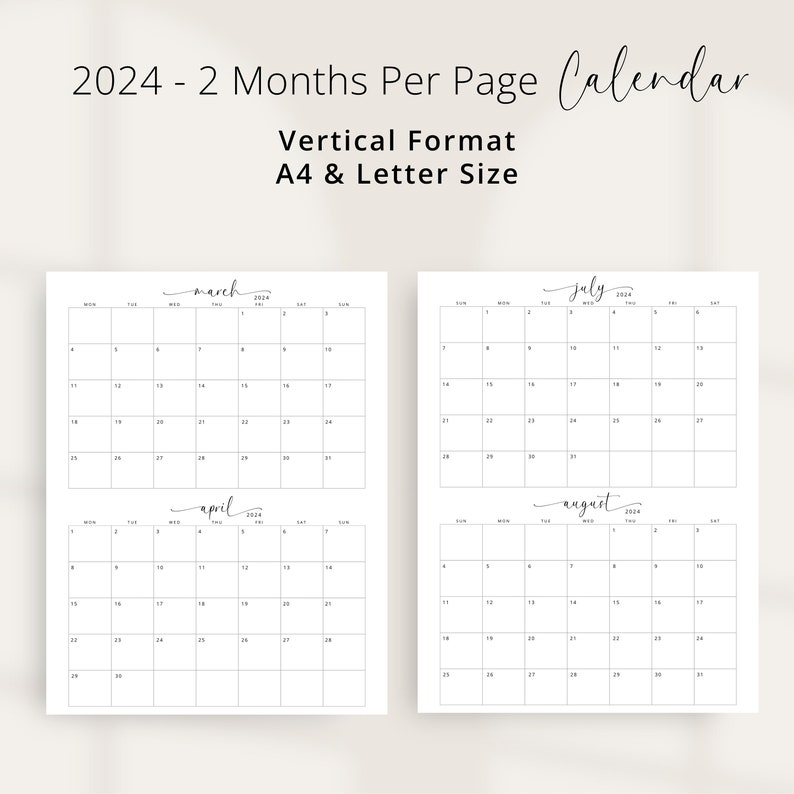 2024 Calendar & Planner BUNDLE 2024 Yearly Calendar Monthly Calendar ...