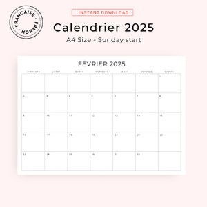 2025 Calendrier Français 2025 French Calendar 2025 Monthly Calendar in ...