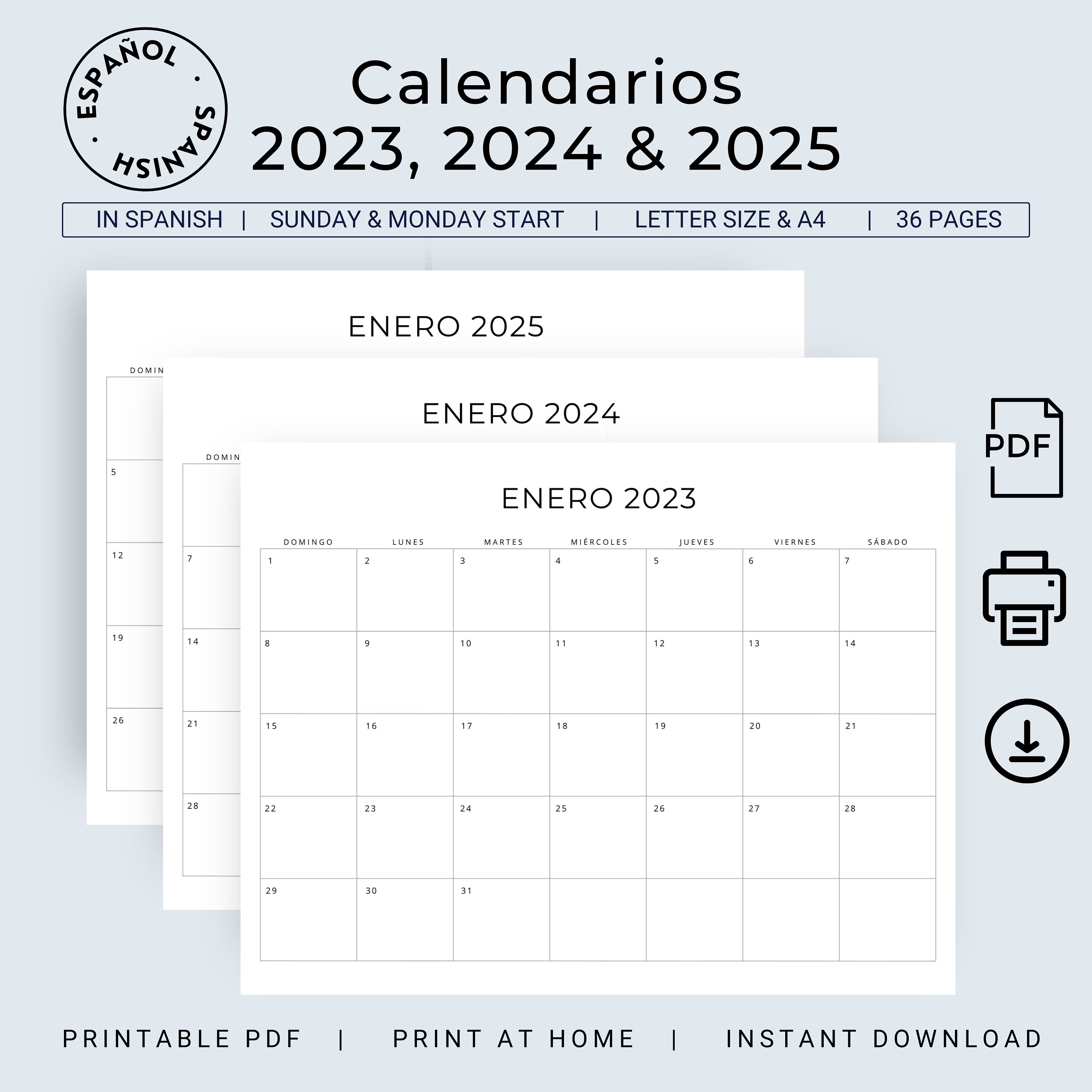 Spanish Printable Calendar 2025 - dosi kettie Spanish Printable Calendar 2025 - dosi kettie