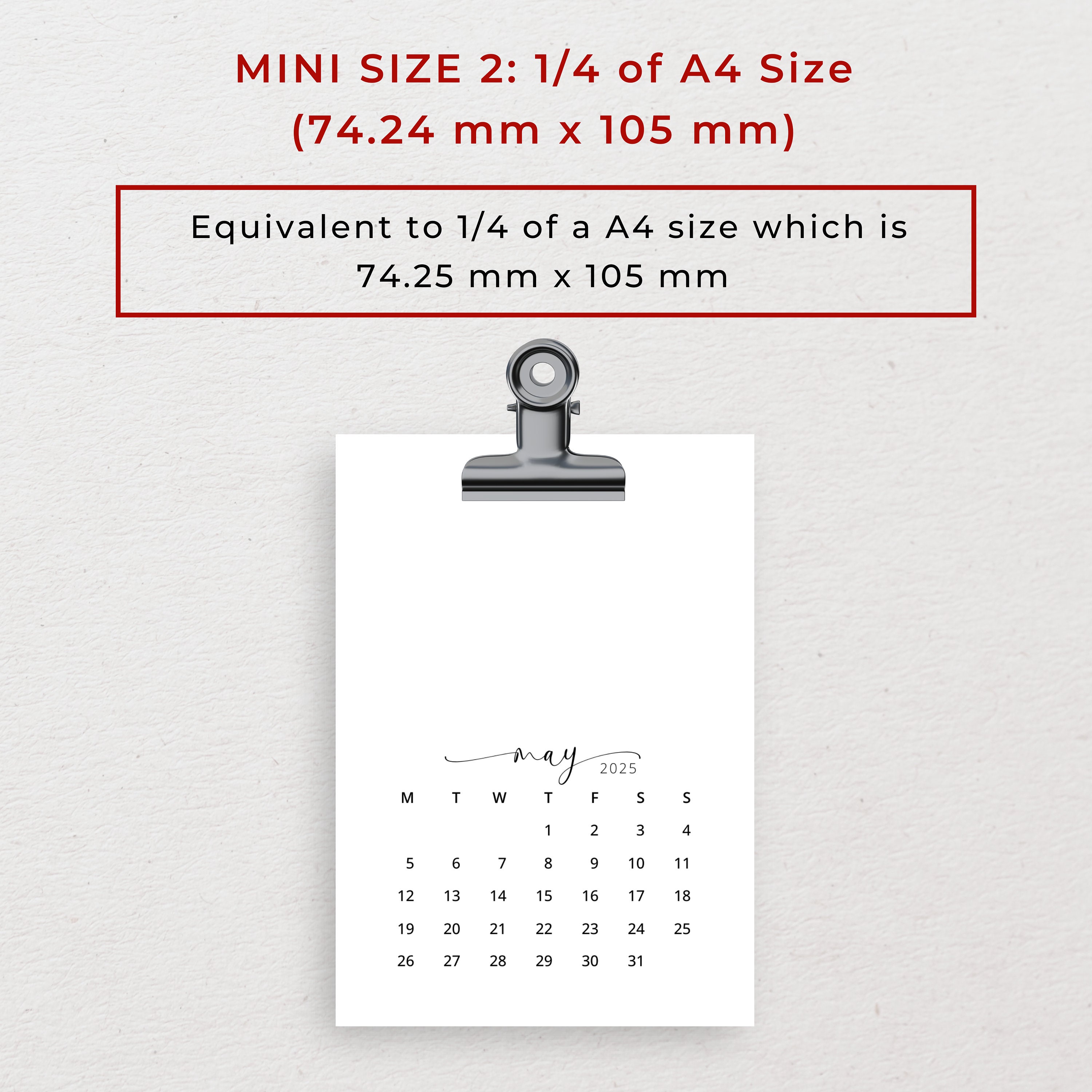 2025 Mini Calendar 2025 Small Calendar Monthly Vertical 2025 DIY ...