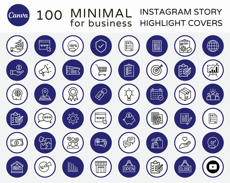100 Minimal Instagram Story Highlight Covers for Business - Etsy