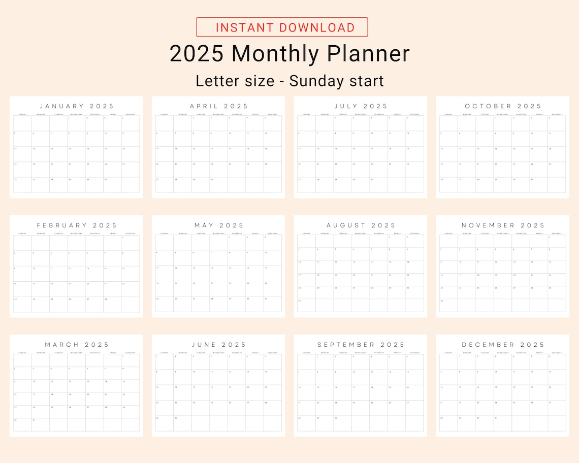 2023 2024 2025 Monthly Planner Printable 3 Years Monthly Planner ...