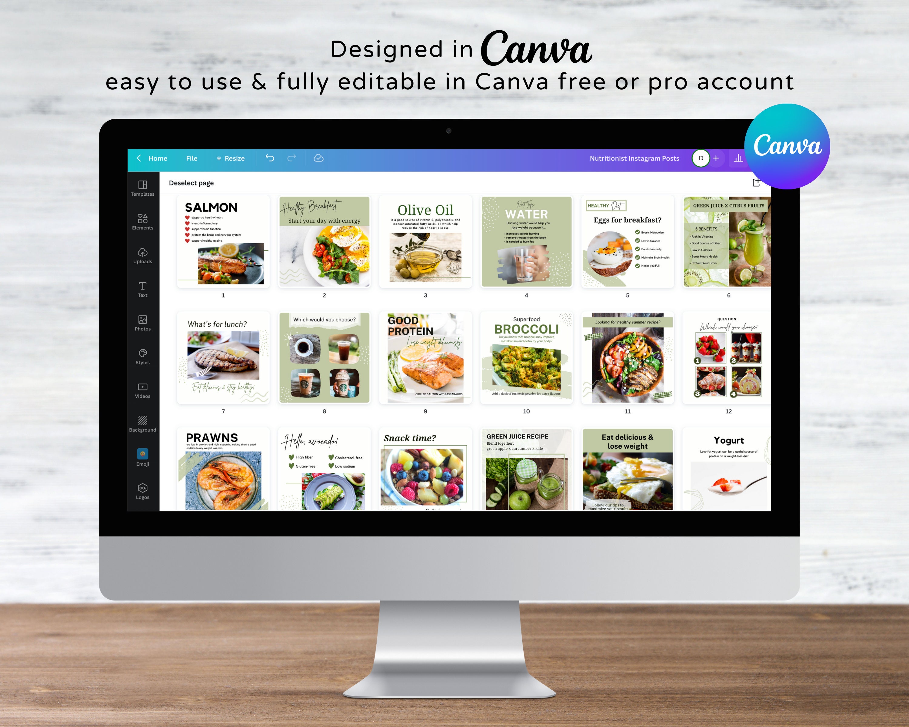 30 Nutritionist Instagram Post Dietitian Instagram Templates - Etsy