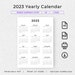 2023 Yearly A3 Wall Calendar Printable One Page 2023 Year at a Glance ...